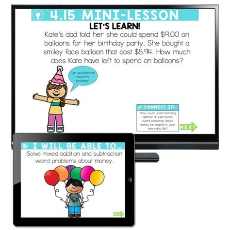 Lucky To Learn Math Mixed Addition And Subtraction Money Word