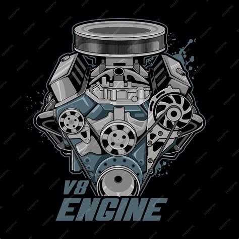 V8 Engine Vector