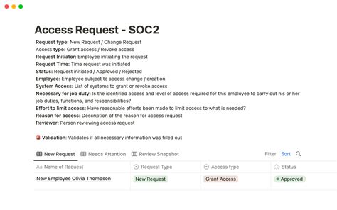 Access Request Soc2 Notion Template