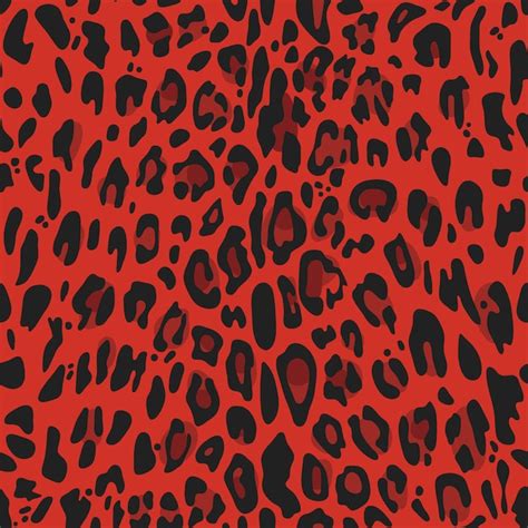 Premium Vector Seamless Pattern With Red Leopard Print