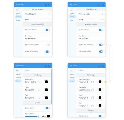 app settings panel documentation