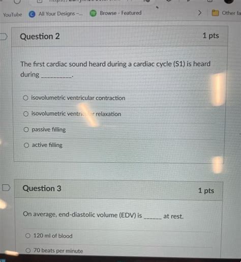 Solved The First Cardiac Sound Heard During A Cardiac Cycle Chegg