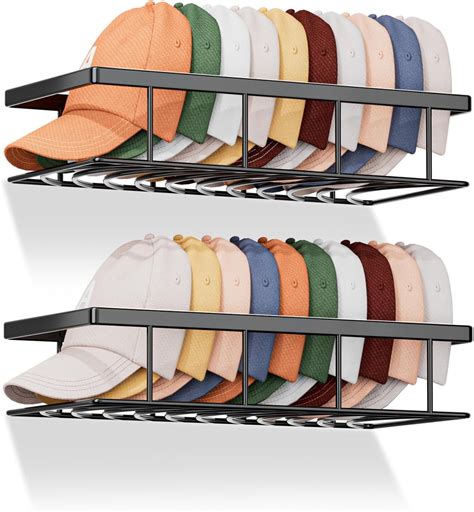 Aimeaihe Metal Hat Racks For Baseball Caps 2 Packs Wall