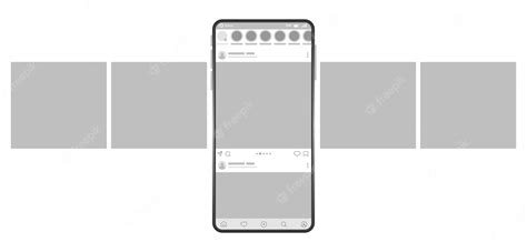 Premium Vector Smartphone Interface Post Mock Up With Carousel Interface Post On Social