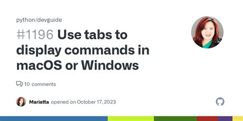 use furo s tab to display commands in macos or windows · issue 1196