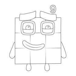 Number Block 9 Coloring Pages [2025]