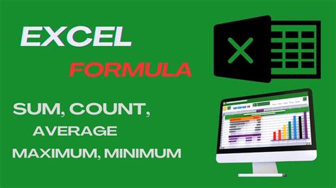 Excelbasic Formulas Sum Average Count Max Min Youtube