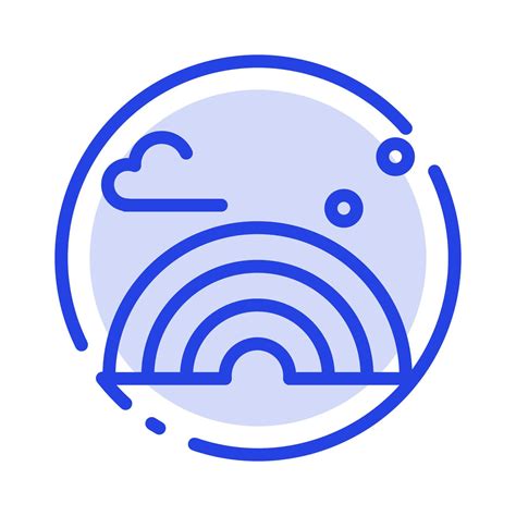 Nature Rainbow Spring Wave Blue Dotted Line Line Icon 15533240 Vector Art At Vecteezy