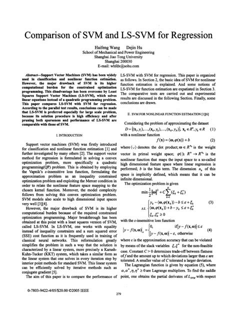 comparison svm and ls svm pdf