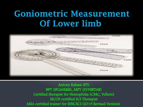 Knee And Ankle Goiometry Ppt