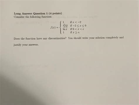 solved long answer question 1 4 points consider the