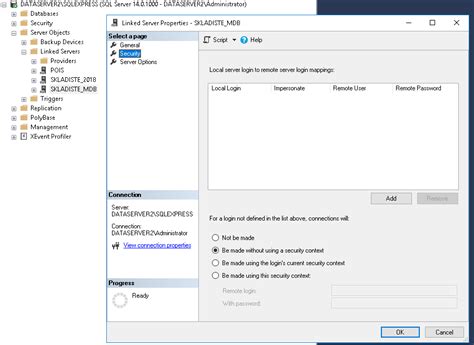 Access To The Remote Server Is Denied Because No Login Mapping Exists