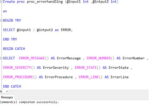 Sql Error Handling With Trycatch Sql Bi Tutorials