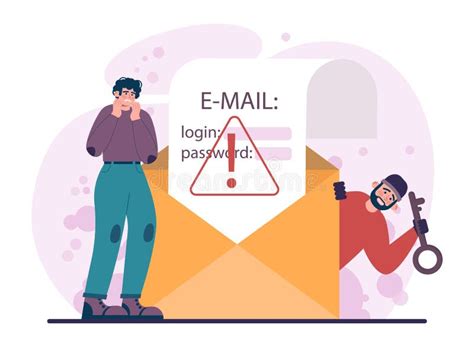 Data Theft Concept Cyber Attack Hacker Stealing Personal Data Stock Vector Illustration Of