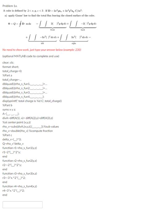 Solved Problem 1a A Cube Is Defined By 2