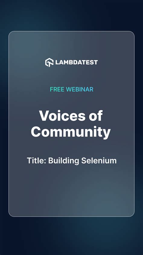 building selenium webinar