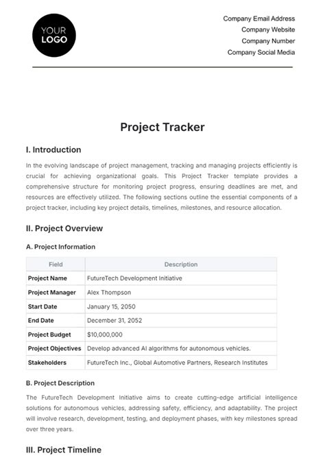 Free Project Templates To Edit Online