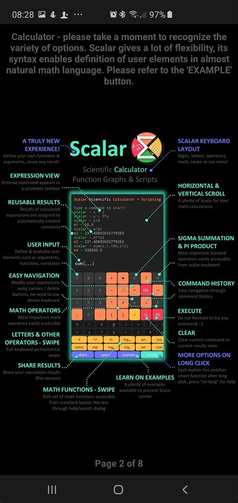 scalar calculator ui help screen maps 🥇 scalar scientific