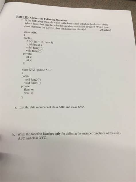 solved in the following example s the base class which is