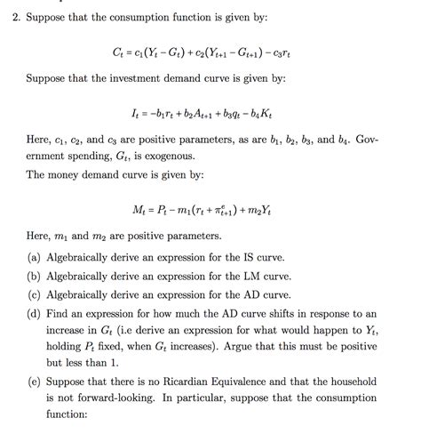 Solved Suppose That The Consumption Function Is Given By Chegg