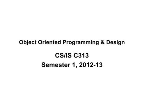 Ppt Object Oriented Programming Design Powerpoint Presentation Free Download Id1466556