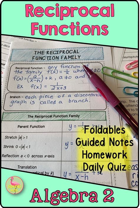Reciprocal Functions Algebra 2 Unit 8 How To Find The Reciprocal