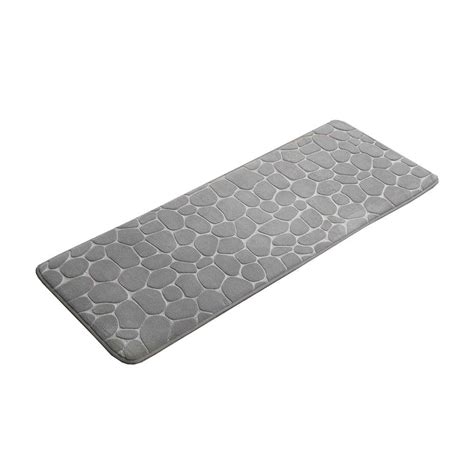 Evideco French Home Goods Bath Rug 18 In X 48 In Light Gray