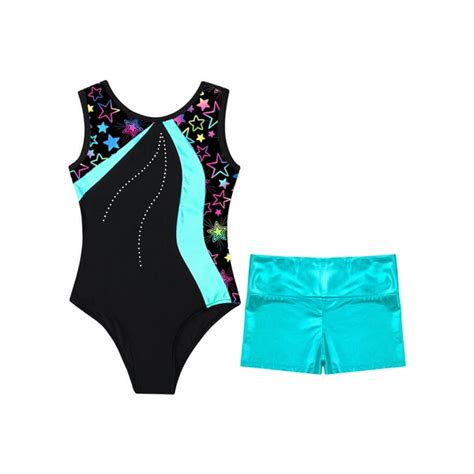 Aislor Girls Shiny Gymnastics Leotards Ballet Dance Unitard Bodysuit