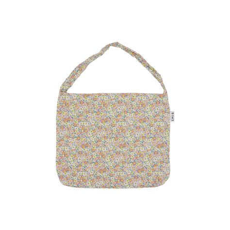 이미스 파스텔 플라워 코듀로이 에코백 핑크 Emis Kream