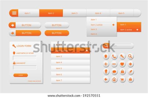 Modern Web Ui Elements Vector Illustration Stock Vector Royalty Free 192570551 Shutterstock