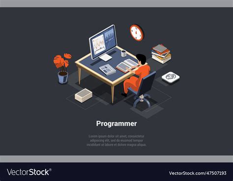 Software Development Coding Process Programmer Vector Image
