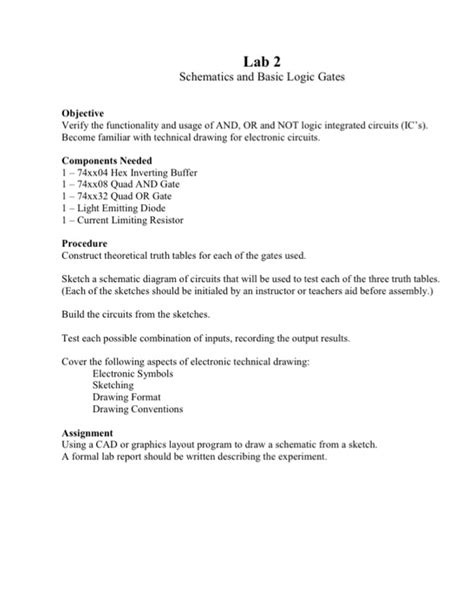 Solved Lab Schematics And Basic Logic Gates Objective Chegg