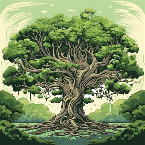 Premium Ai Image Banyan Tree