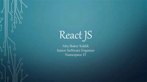 Introduction To React Js For Beginners Namespace It Pptx
