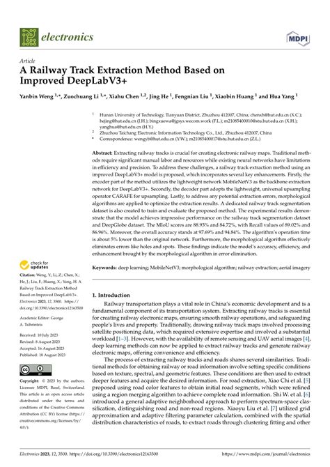 Pdf A Railway Track Extraction Method Based On Improved Deeplabv3