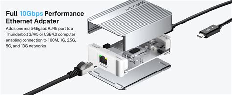 Acasis Usb4 To 10 Gigabit Ethernet Adapter Compatible With Thunderbolt