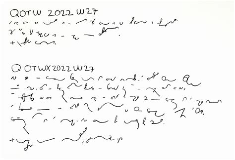 Qotw And Qotwx 2022w27 Orthic • Acw Shorthand