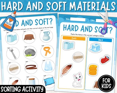 Hard And Soft Materials Sorting Activity Sense Of Touch Montessori Activity Printable