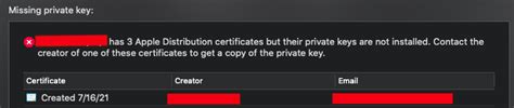 Ios Distribution Certificate Private Key Not Installed Stack Overflow