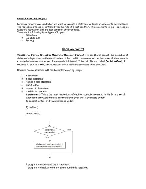 Solution Control Statements In C Notes 2 Types Of Control Structures