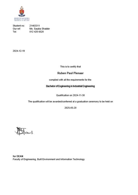 I Am Happy To Announce That I Have Completed My Bachelor In Industrial Engineering At The