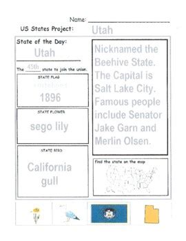 Utah Worksheet And Quiz By The Teaching Koerner TPT