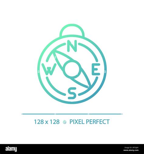 2d Compass Gradient Thin Linear Green Icon Stock Vector Image And Art Alamy