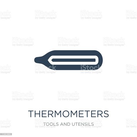 흰색 바탕에 온도계 아이콘 벡터 온도계 유행 가득 도구와 식기 컬렉션 온도계 벡터 일러스트 레이 션에서 아이콘 0명에 대한 스톡 벡터 아트 및 기타 이미지 Istock