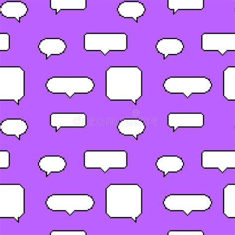 Seamless Pattern Of Pixelated Dialog Boxes In 8 Bit Style On A Bright