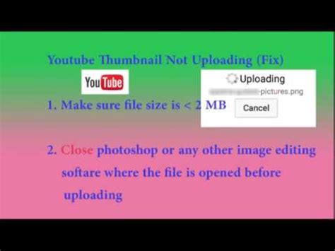 Thumbnail Not Uploading On Youtube How To Fix YouTube