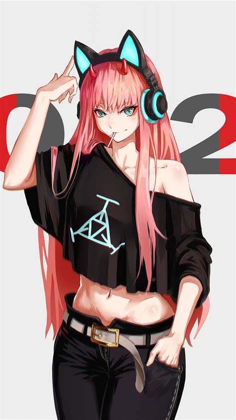 Hot Anime Girl Zero Two Urban Outfit Art 720x1280 Wallpaper Chica