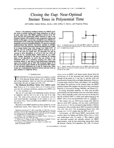 Pdf Closing The Gap Near Optimal Steiner Trees In Polynomial Time