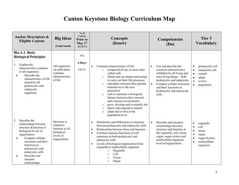 Curriculum Map Example