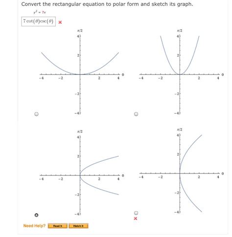 solved convert the rectangular equation to polar form and